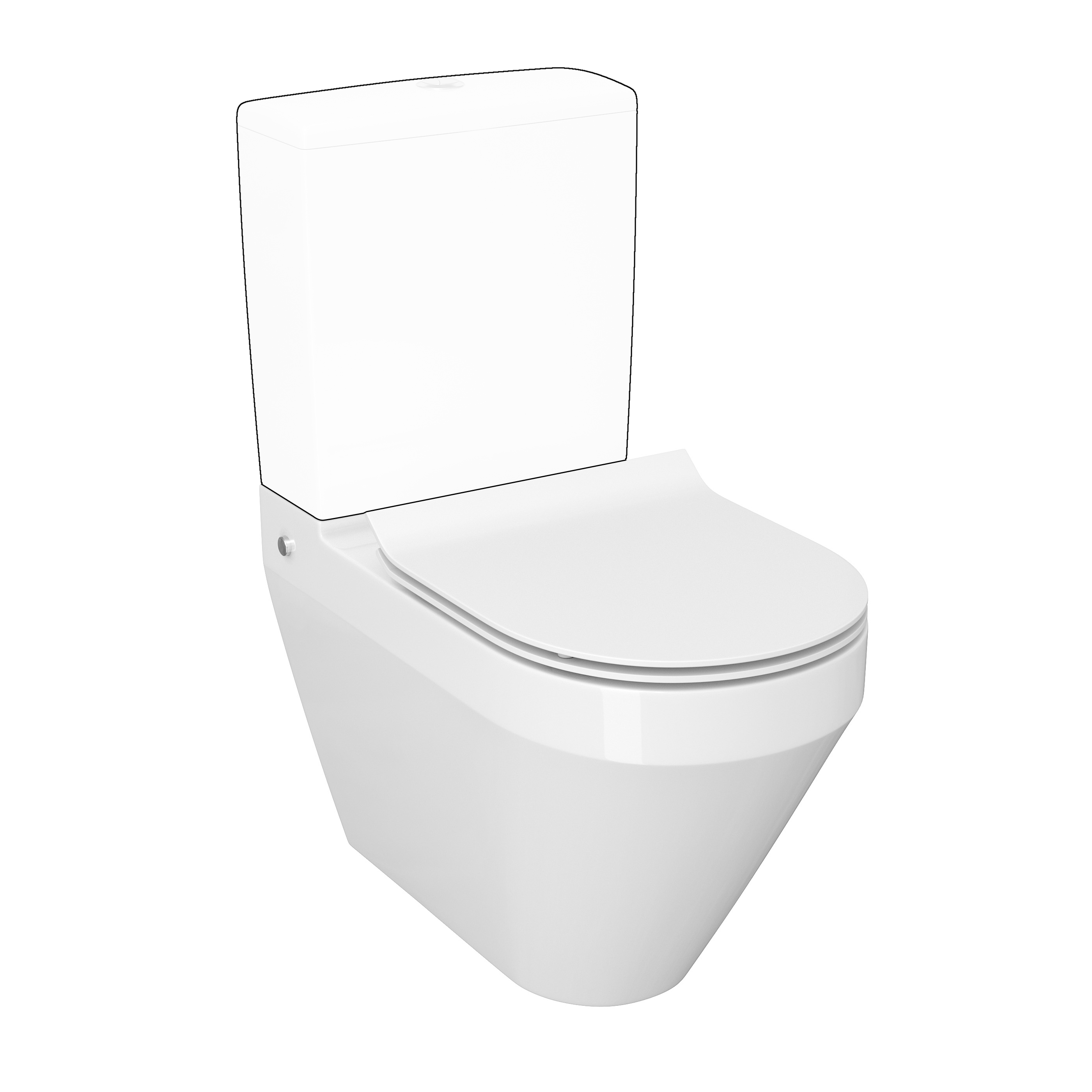 Sanipex Group - Crea Oval Close Coupled Rimless Wc Pan And Seat Global