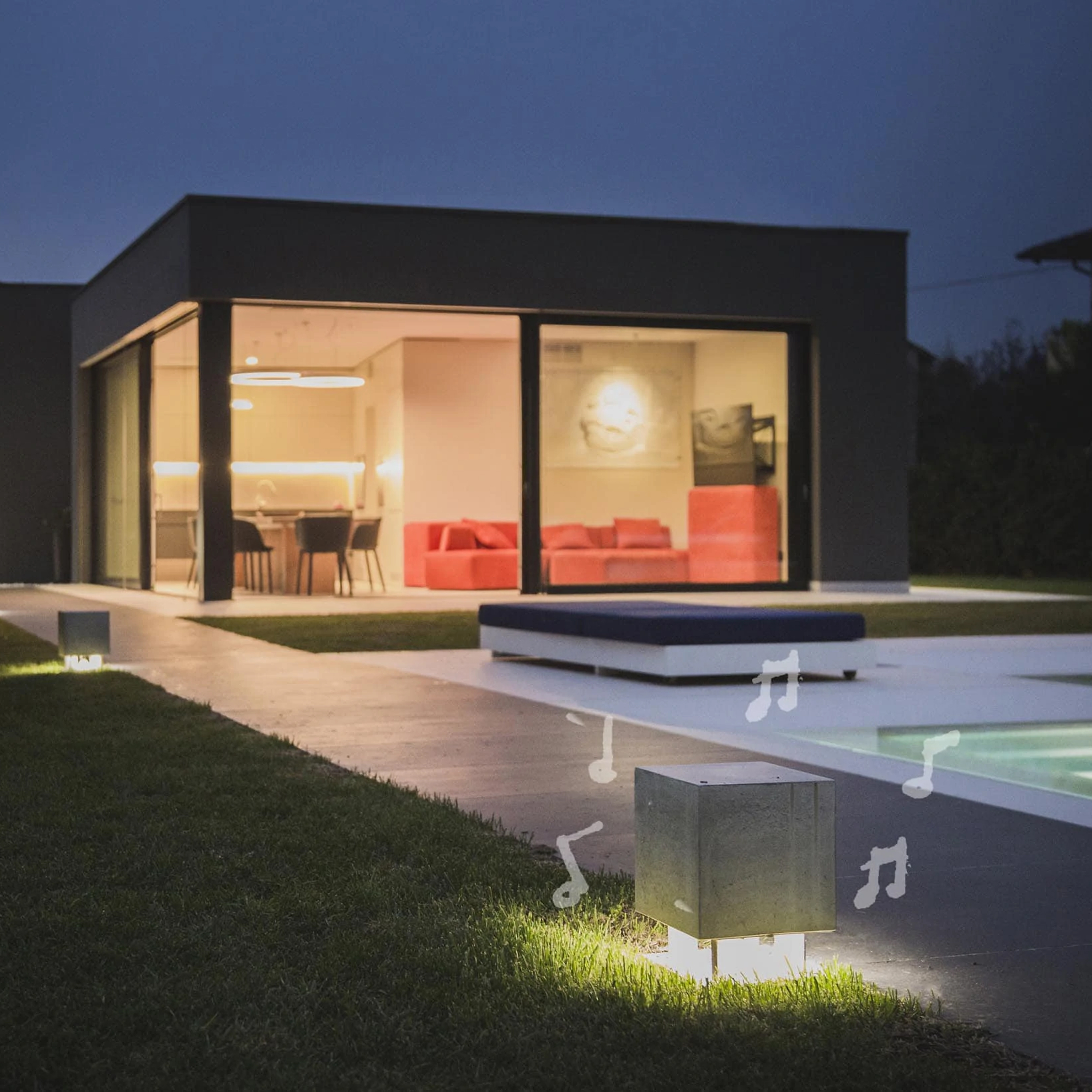 Cemento Outdoor Floor Light With Speaker & Driver Sanipex Group - UAE