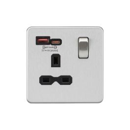 Screwless Indoor 1G SP Switched Outlet With Dual USB A+C | Sanipex ...